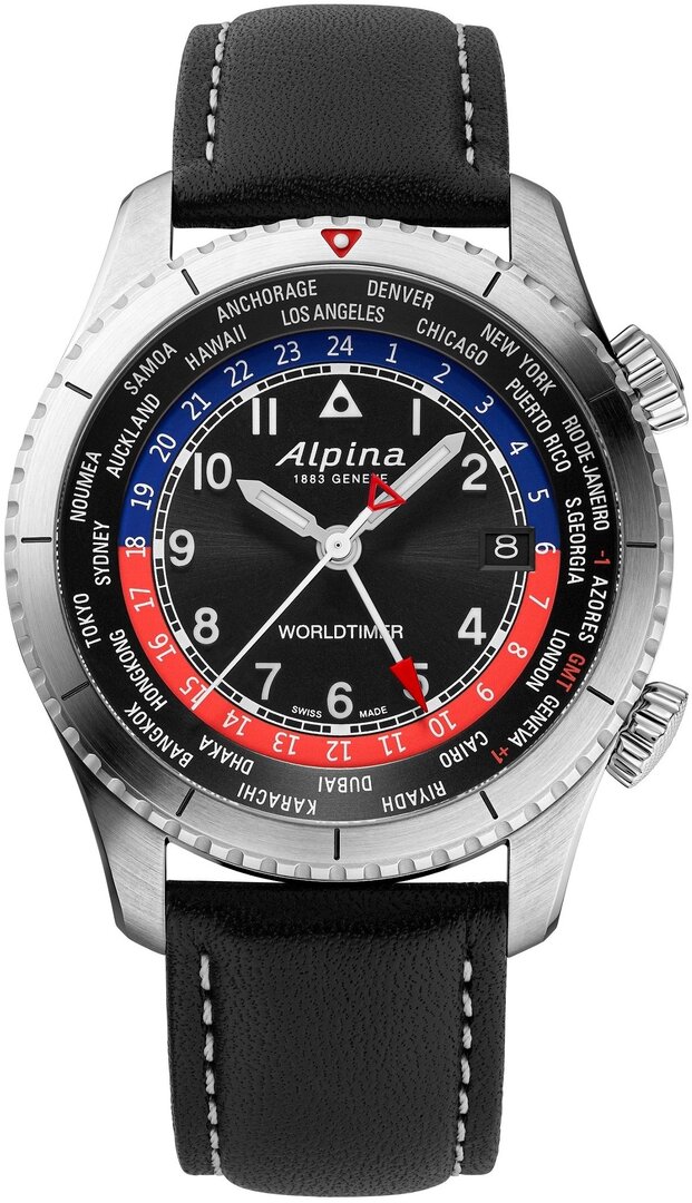 Alpina Startimer Pilot Quartz Worldtimer AL-255BRB4S26 | Hodinky-365.com