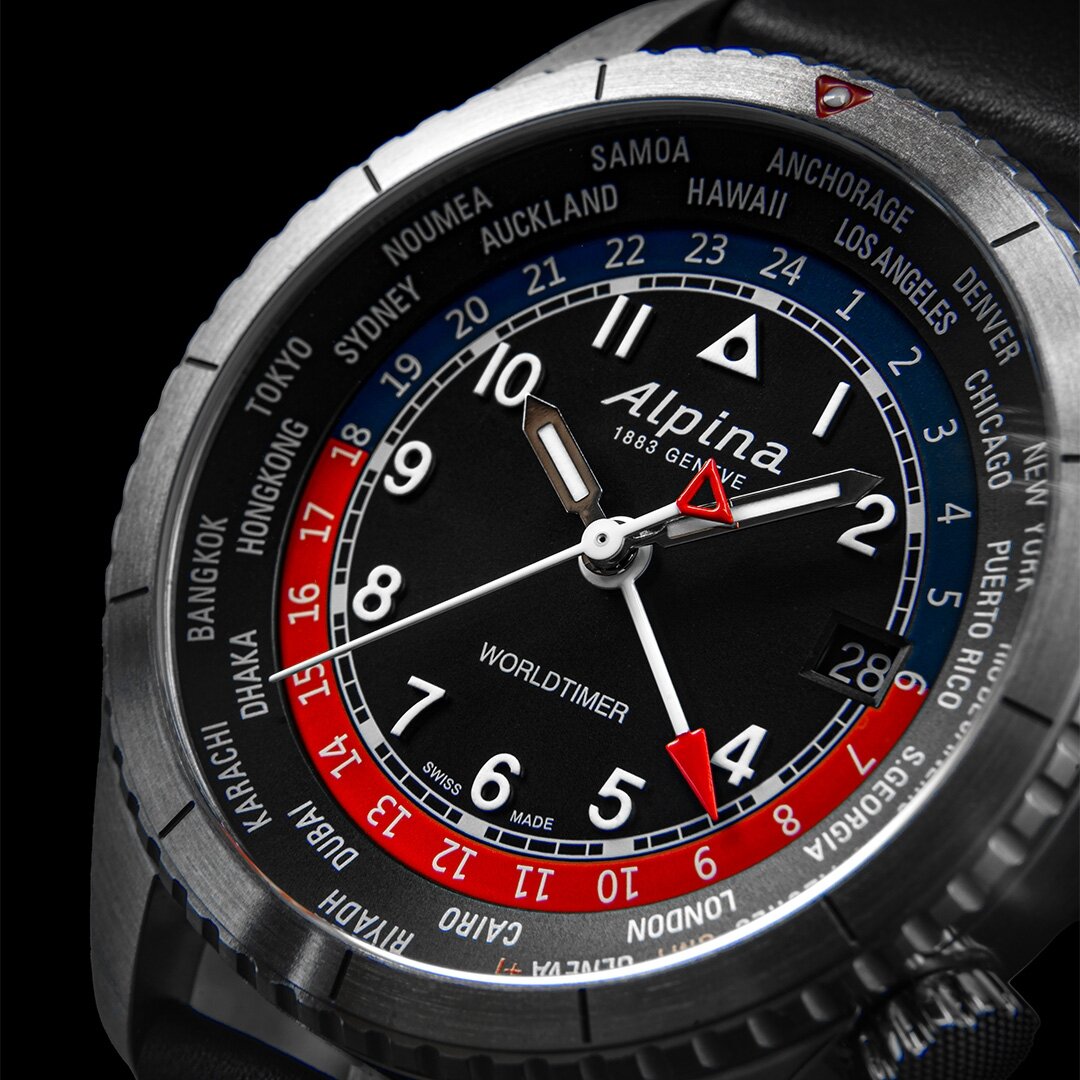 Alpina Startimer Pilot Quartz Worldtimer AL-255BRB4S26 | Hodinky-365.com